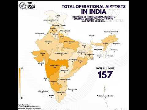TOTAL OPERATIONAL AIRPORTS IN INDIA......#maps ..