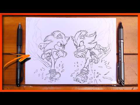 Today how to draw sonic vs shadow \ sonic the movie 3