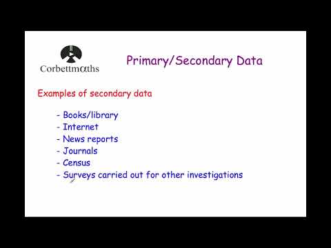 Primary and Secondary Data - Corbettmaths