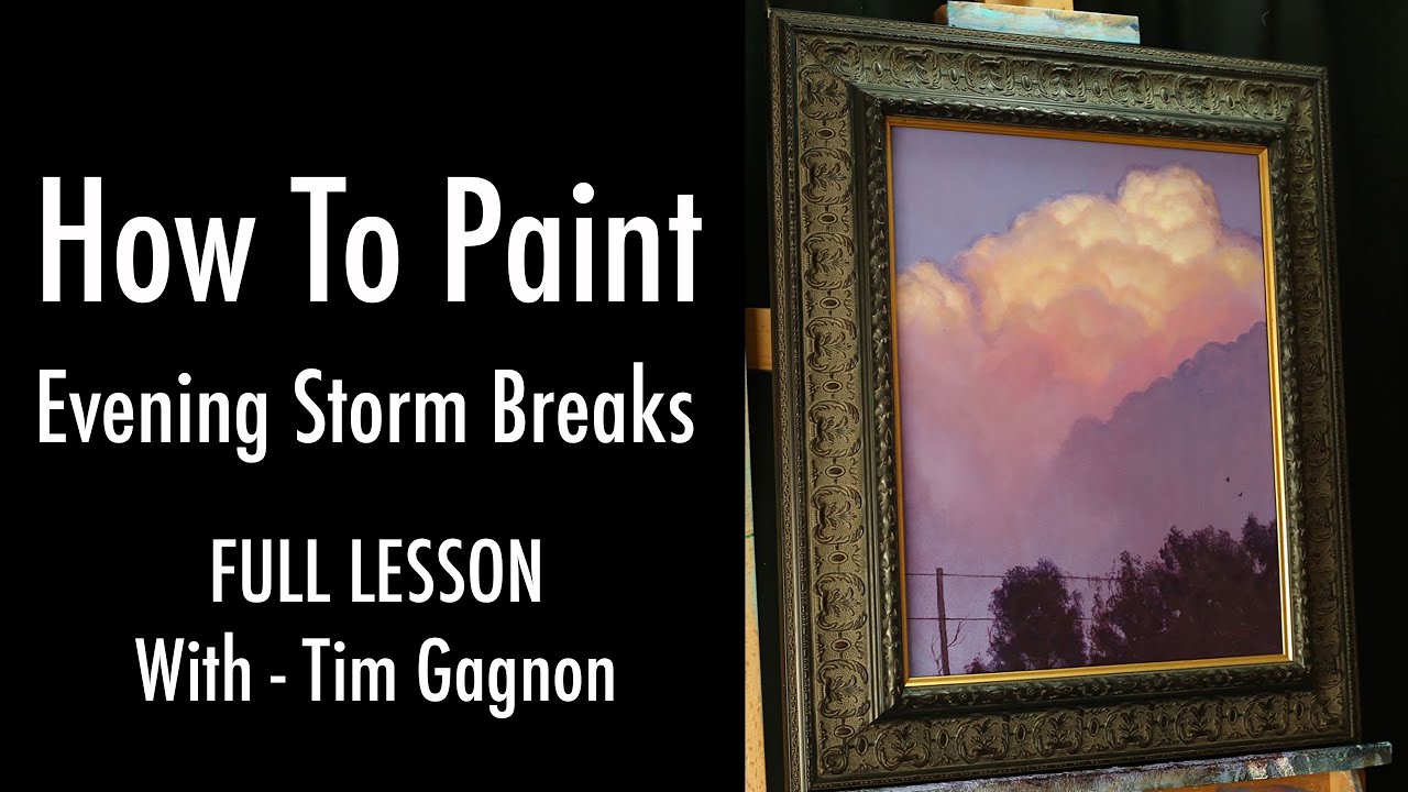How To Paint - Full acrylic painting lesson video on evening clouds and sky with artist Tim Gagnon