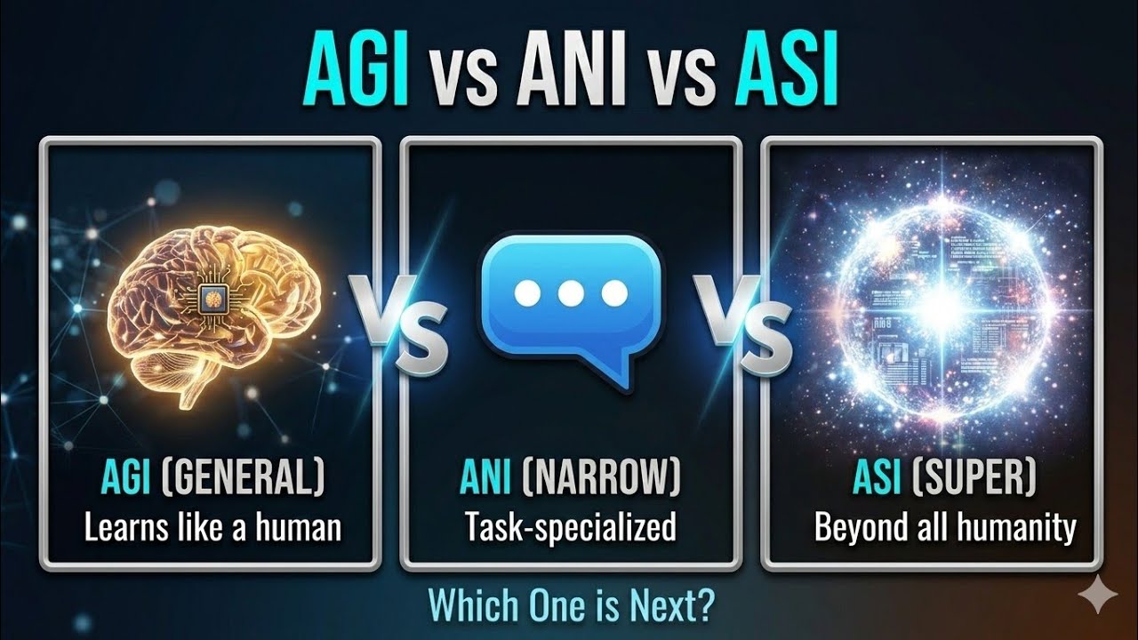 ANI, AGI, & ASI: The Three Levels of AI Explained