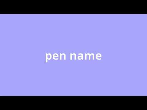 what is the meaning of pen name