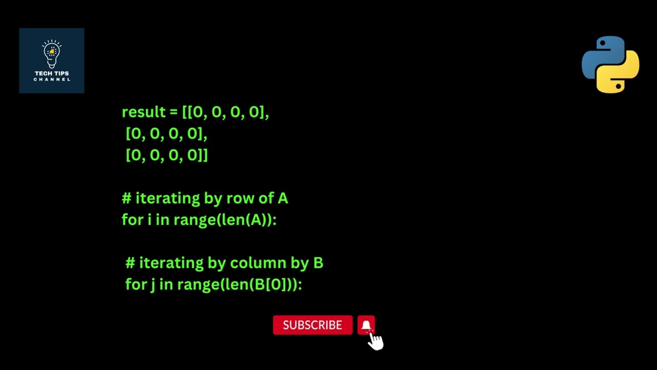 Python Program  multiply two matrices using nested loops