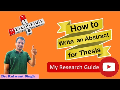 How to Write an Abstract for a Thesis | Thesis Abstract | PhD Thesis Abstract