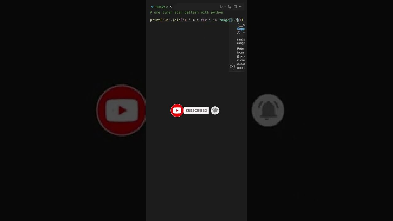Star Pyramid Pattern using One Line Python Code #shorts #coding #programming