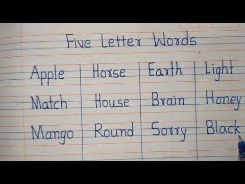 Five Letter Words/Five Letter Words In English/Learn And Wright Five Letter Words/ Vocabulary