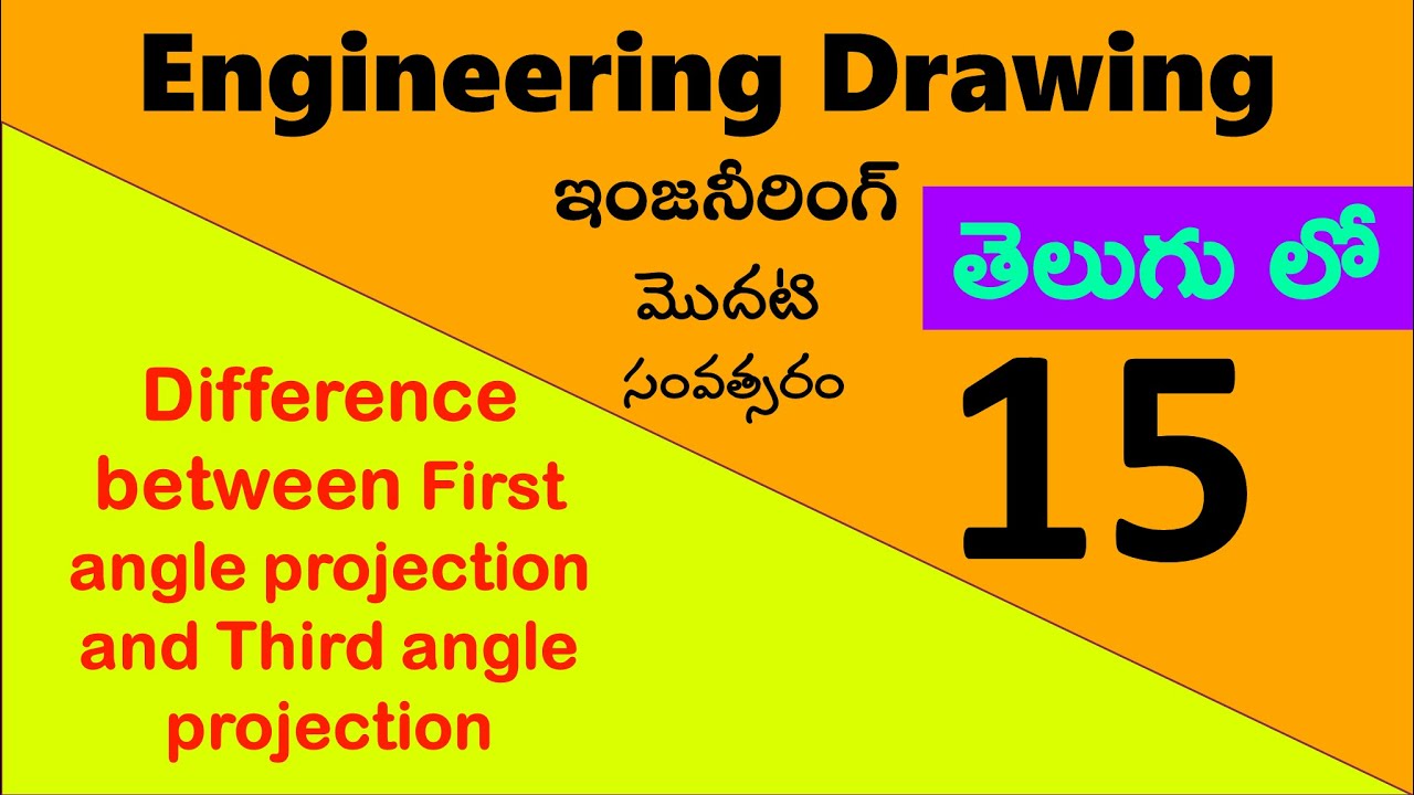 Difference between First angle projection and Third angle projection in Telugu