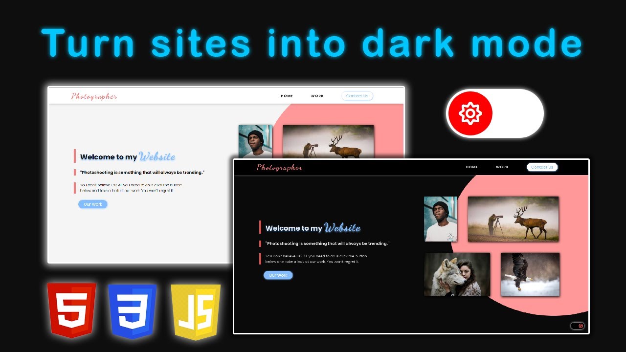 Add Light/Dark Mode Theme To a Website | HTML, CSS & JavaScript