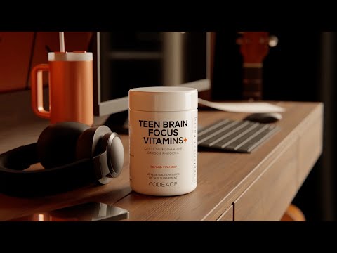 Teen Brain Focus Vitamins+ With Cognizin® Citicoline & Botanicals - Codeage