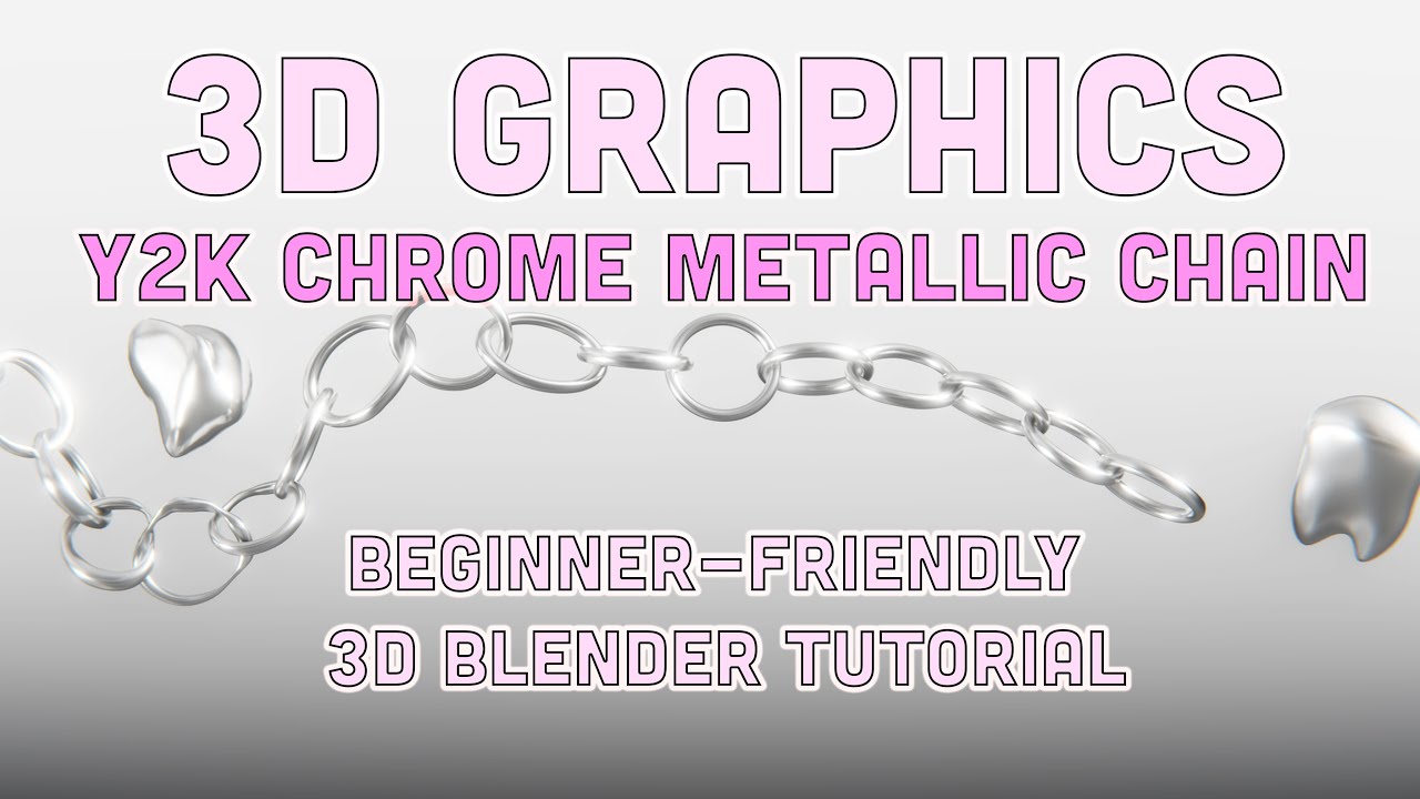 Easy 3D Youtube Banner | Chrome Metal Chain, Blender 3D EVEE Tutorial