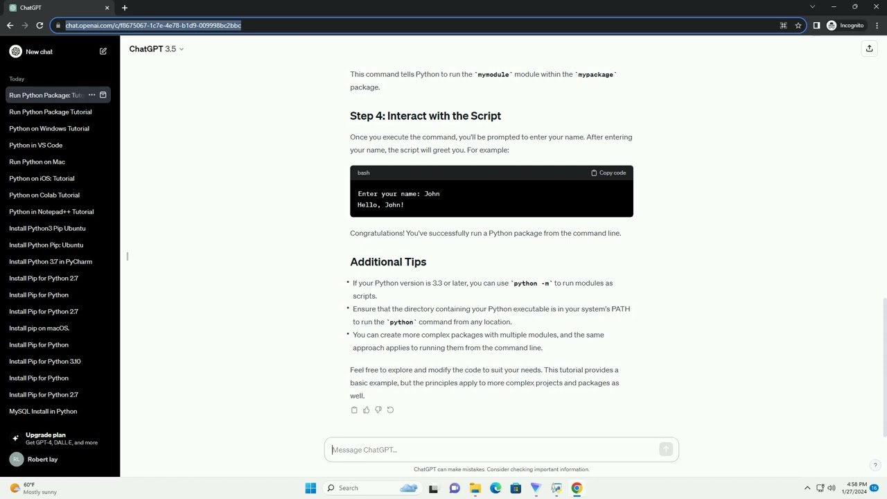 how to run python package from command line