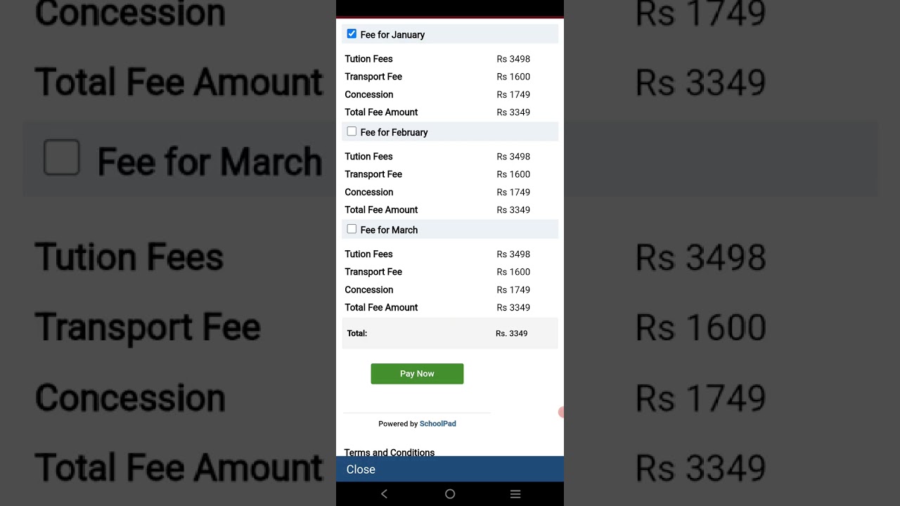 Process for Online fee payment through School Pad.
