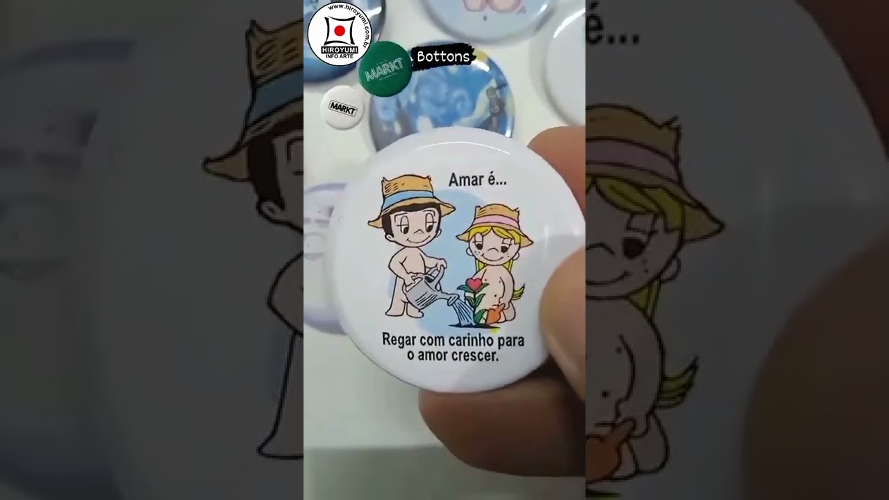 Botons personalizados, com alfinete ou com imã.