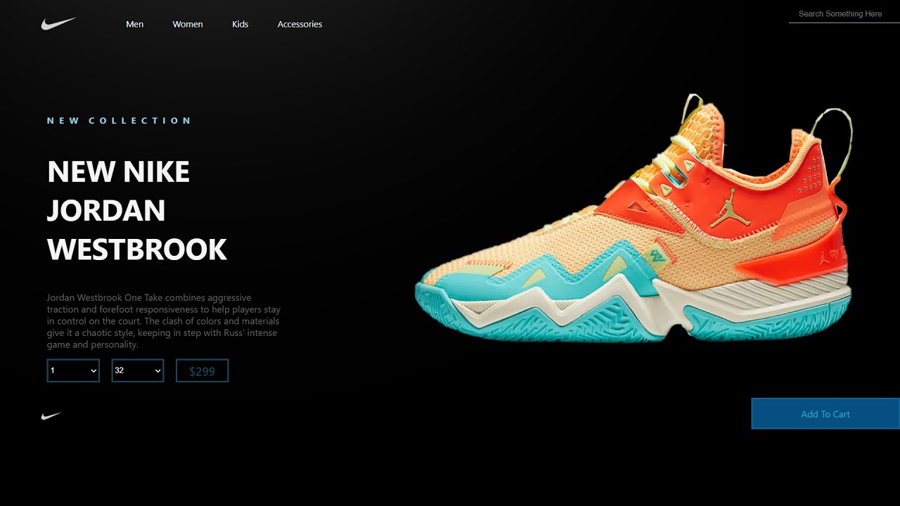 Nike Website UI Design Tutorial | HTML CSS and JavaScript