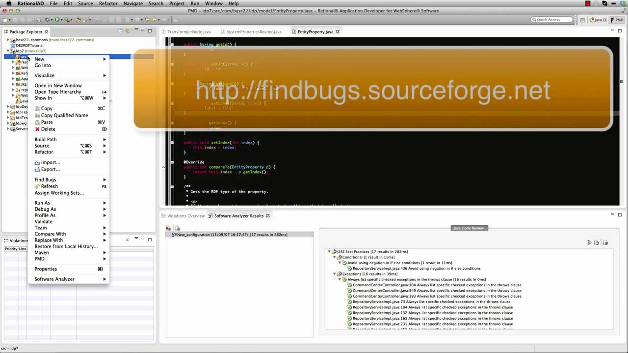 Static Code Analysis in Rational and Eclipse