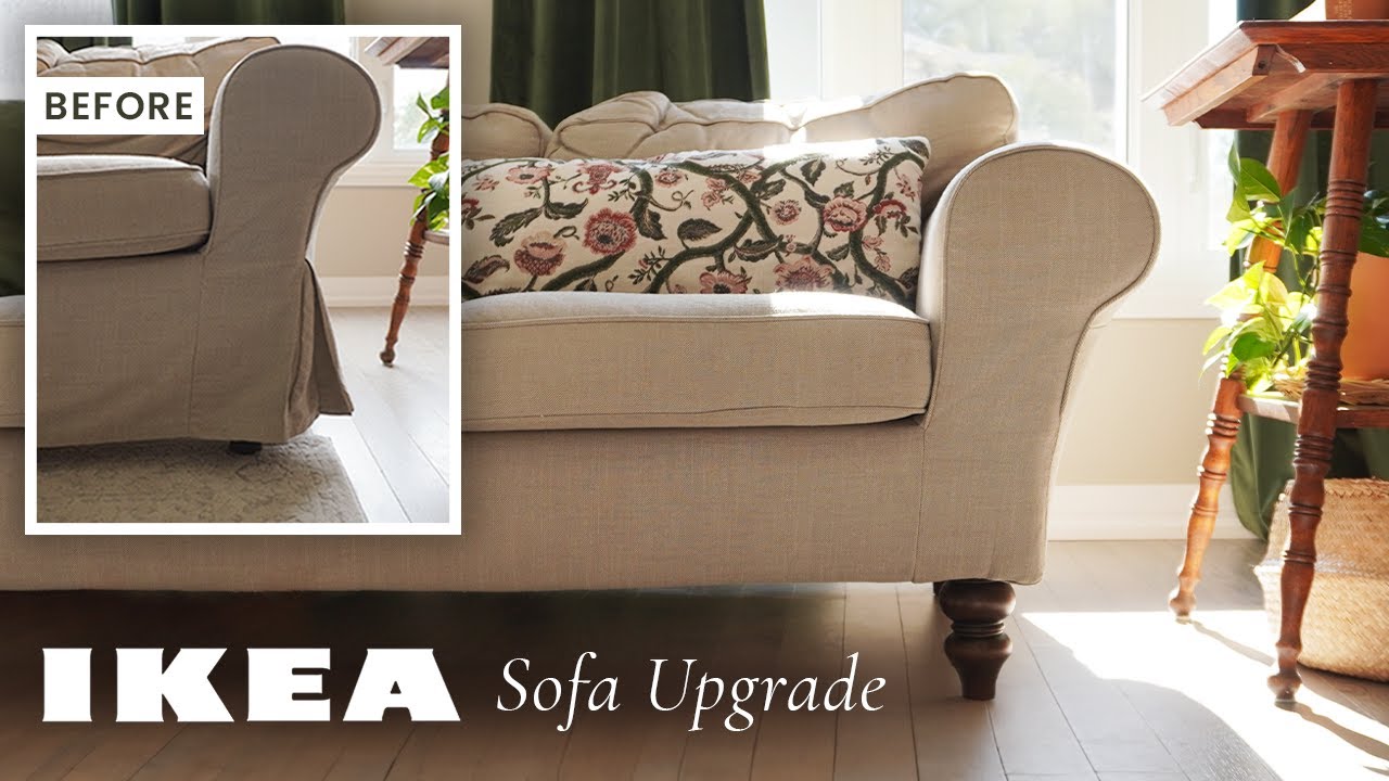ENGLISH COTTAGE Inspired Couch Transformation | IKEA Hack ✨