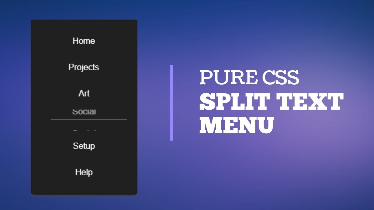 CSS Split Text Menu - CSS Hover Effects