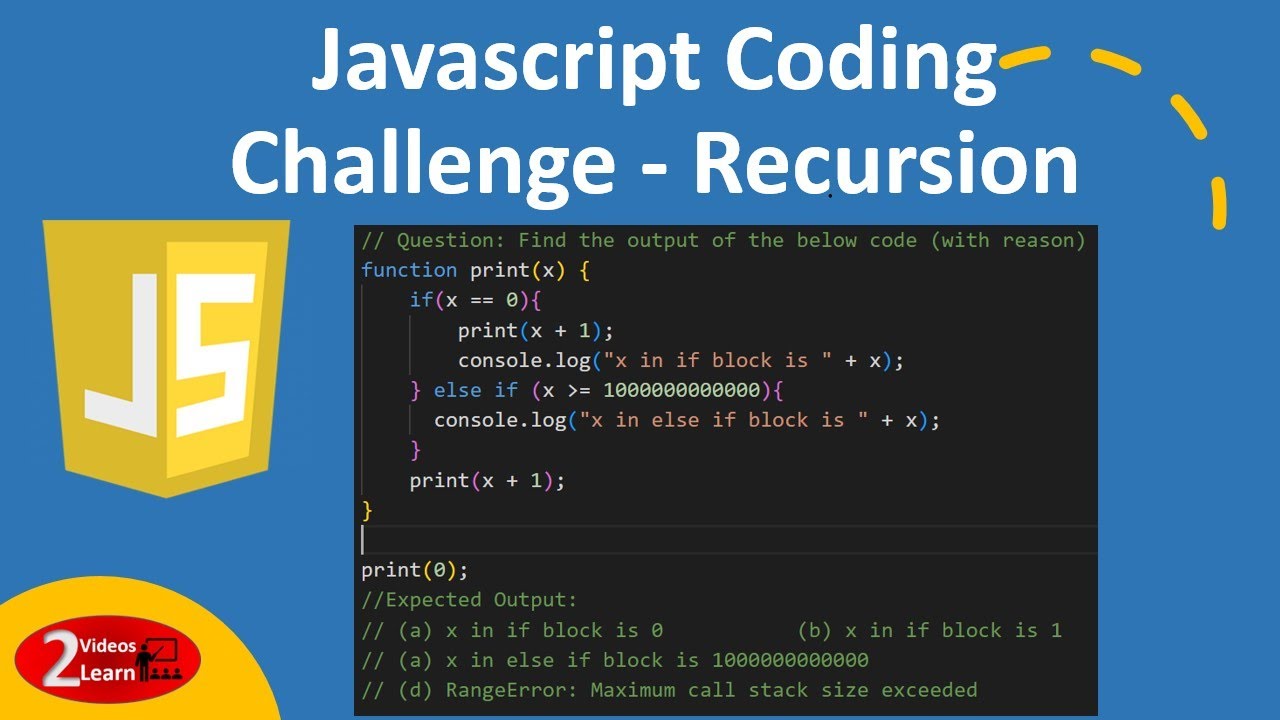Javascript Coding Challenge : Find Code Output (Concept - Recursion)   - Episode 9