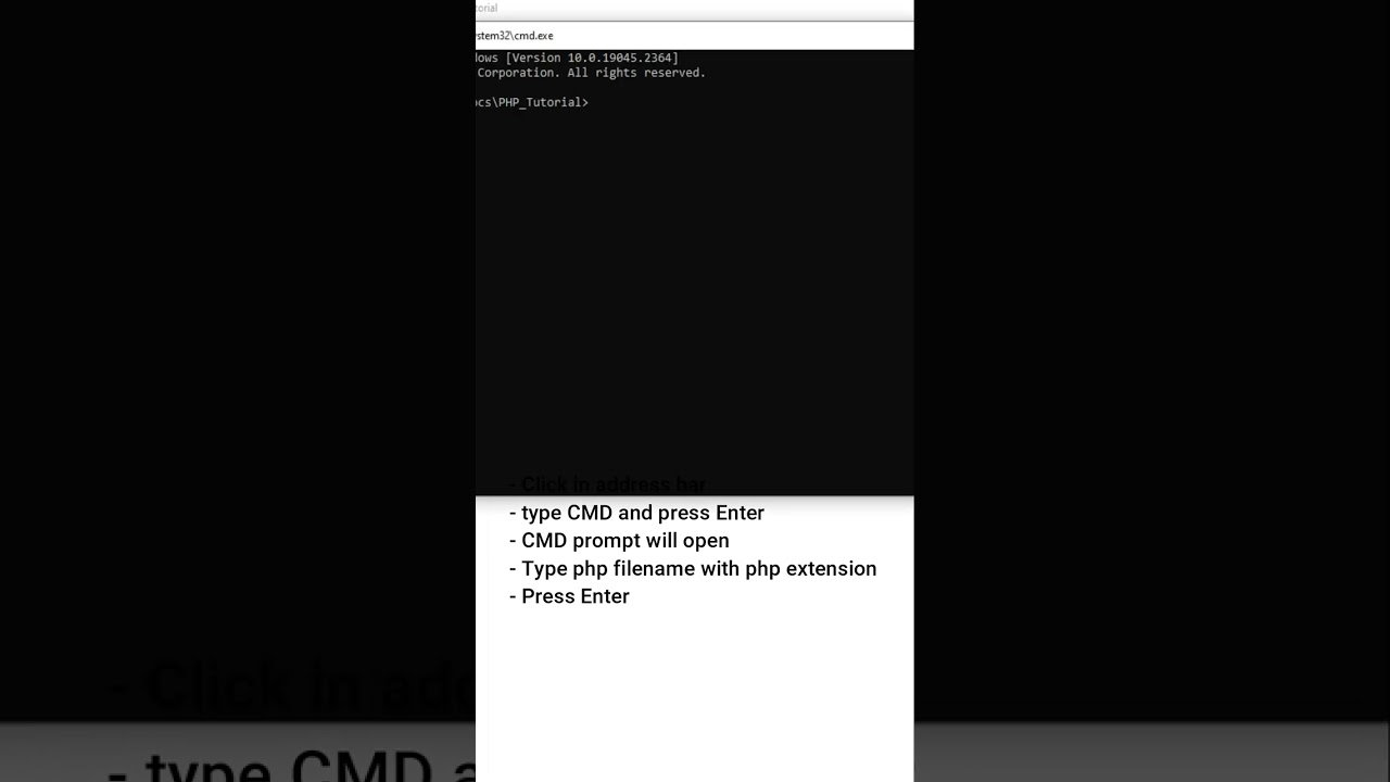 Run PHP in Terminal (CMD)   - PHP script #short