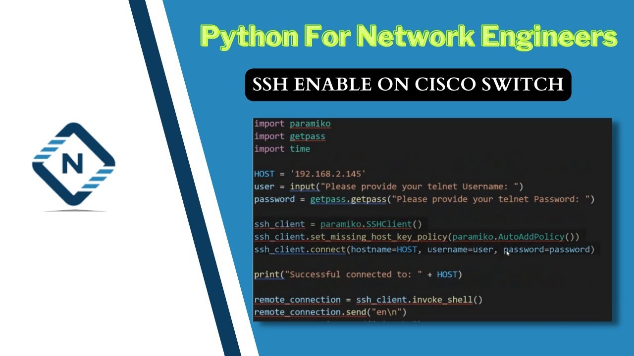 Python for Network Engineer |  SSH Enable on CISCO Switch | Video 27