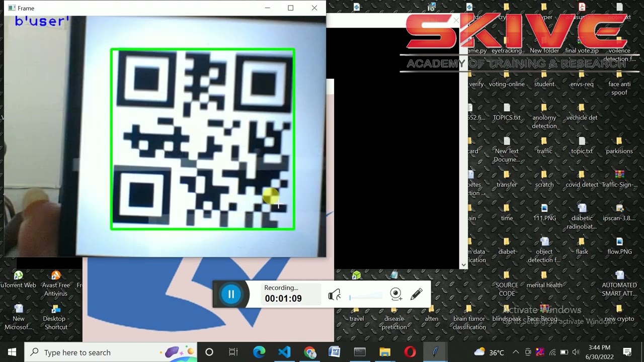AUTOMATED SMART ATTENDANCE SYSTEM USING QR RECOGNITION #pythonprojects  | PYTHON | BIOMETRICS |