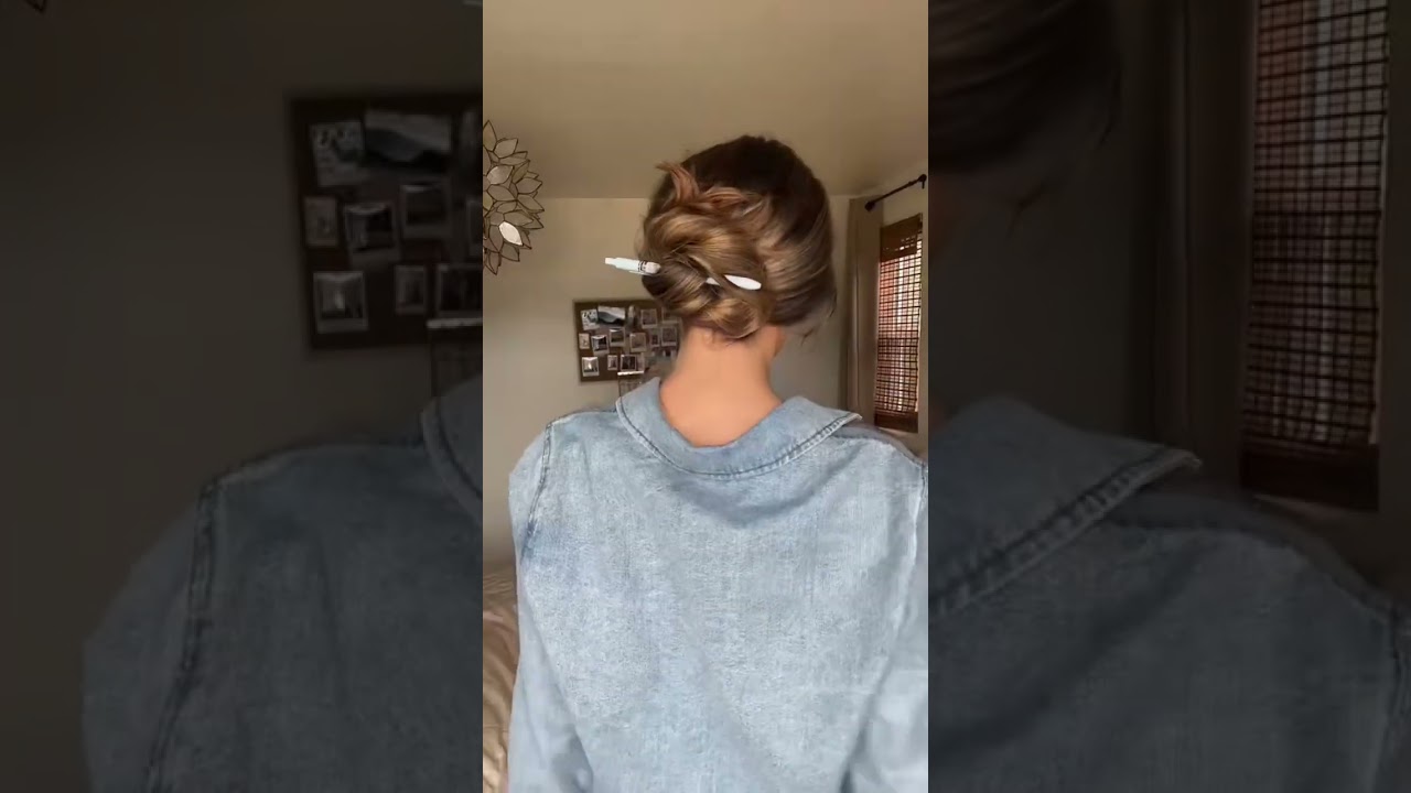 easy bun hairstyle using a pen or pencil // bun for long hair