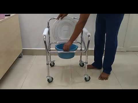 commode 3in1,commode chair with wheels,foldable,height adjustable,nonrustable..