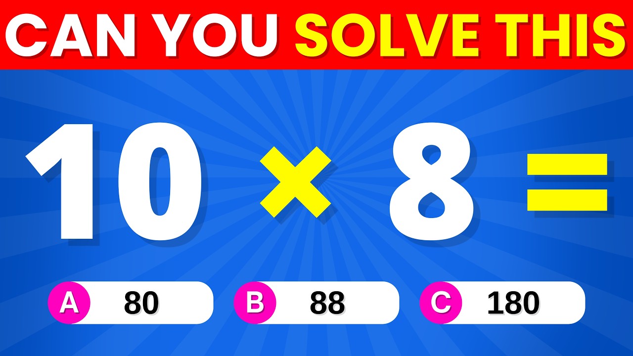 20 Mathematics Question and Answers - Maths Quiz video - maths practice test