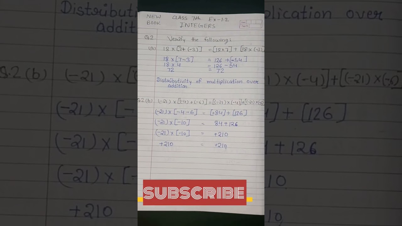 7th maths Ex-1.2 solution #class7mathsolution #integers #ncertmaths