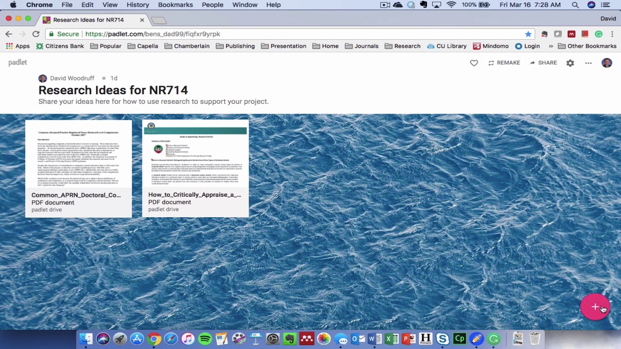 Using Padlet as an online corkboard