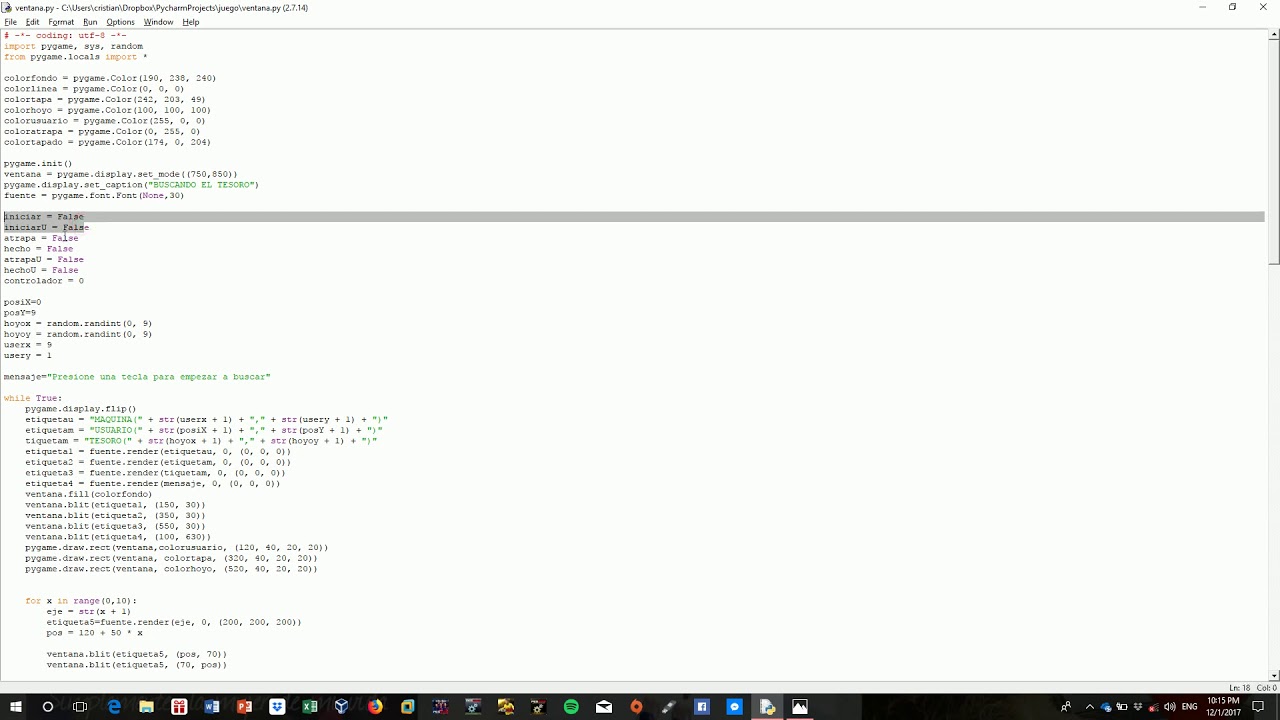 looking for the treasure (Python-pygame)