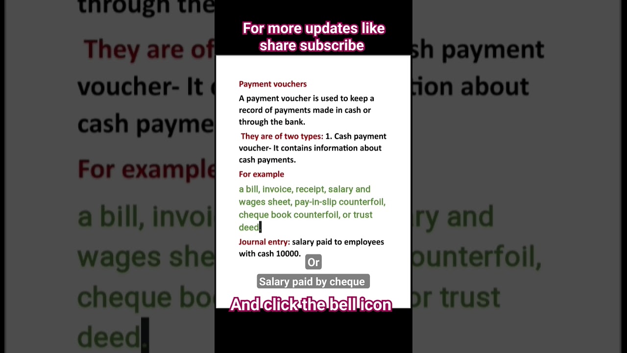Payment voucher with example?