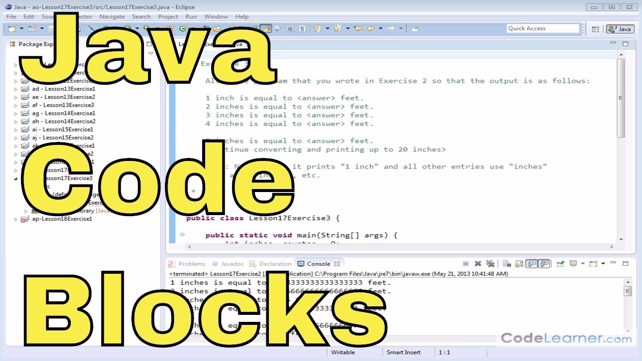 17z - Learn Java Code Blocks - Exercise 3