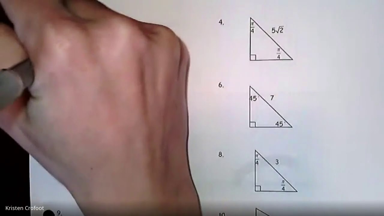 Algebra 2 Regents 13 - 8 Special Right Triangles