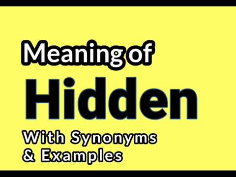 Hidden meaning & Synonyms || Synonyms of Hidden || Examples in Sentences