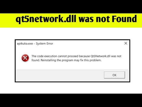 qt5network.dll was not found fix