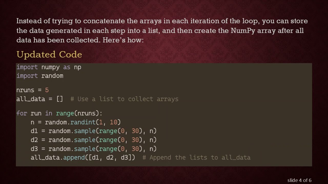 How to Efficiently Populate a 2D Array in Python Without Pre-allocation