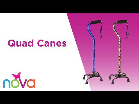 Quad Cane Small Base With Offset, Black – Nova Medical Products