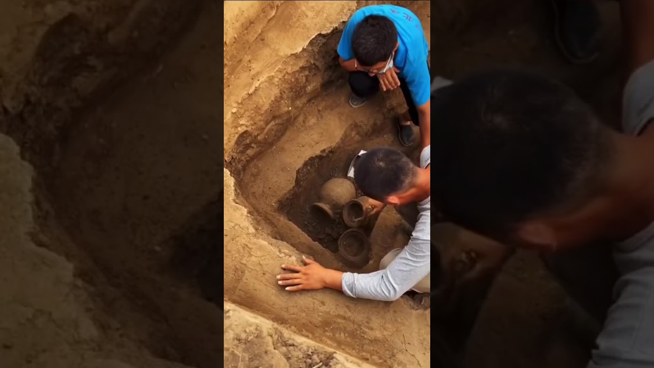 During archaeological excavation