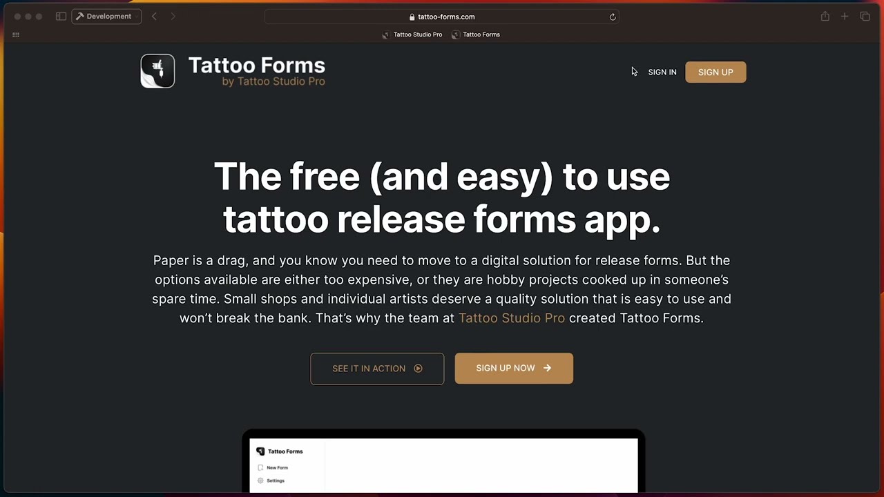 Tattoo Forms Demo