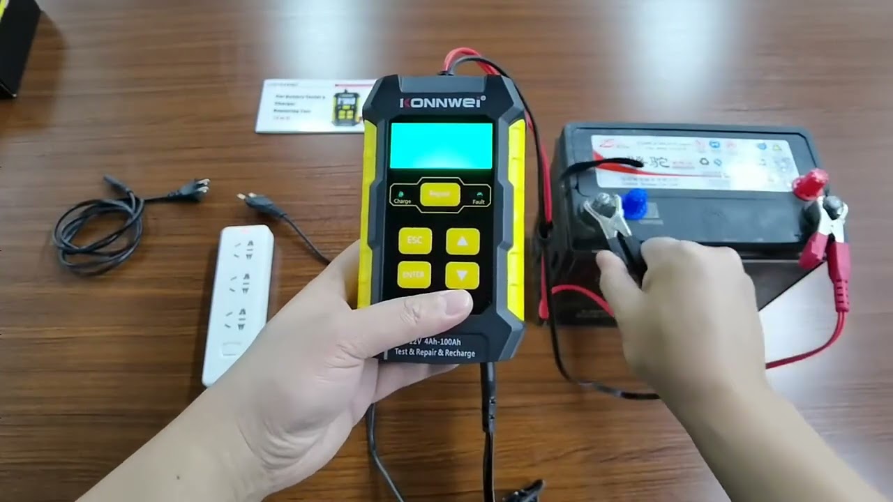 KONNWEI KW510 12V Car Battery Charger Battery Tester Data Analysis Rechargers Repair Tools for Auto