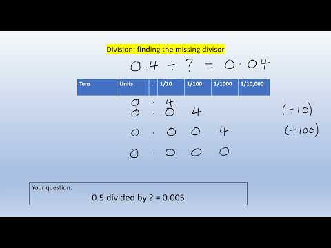 Division finding the missing divisor