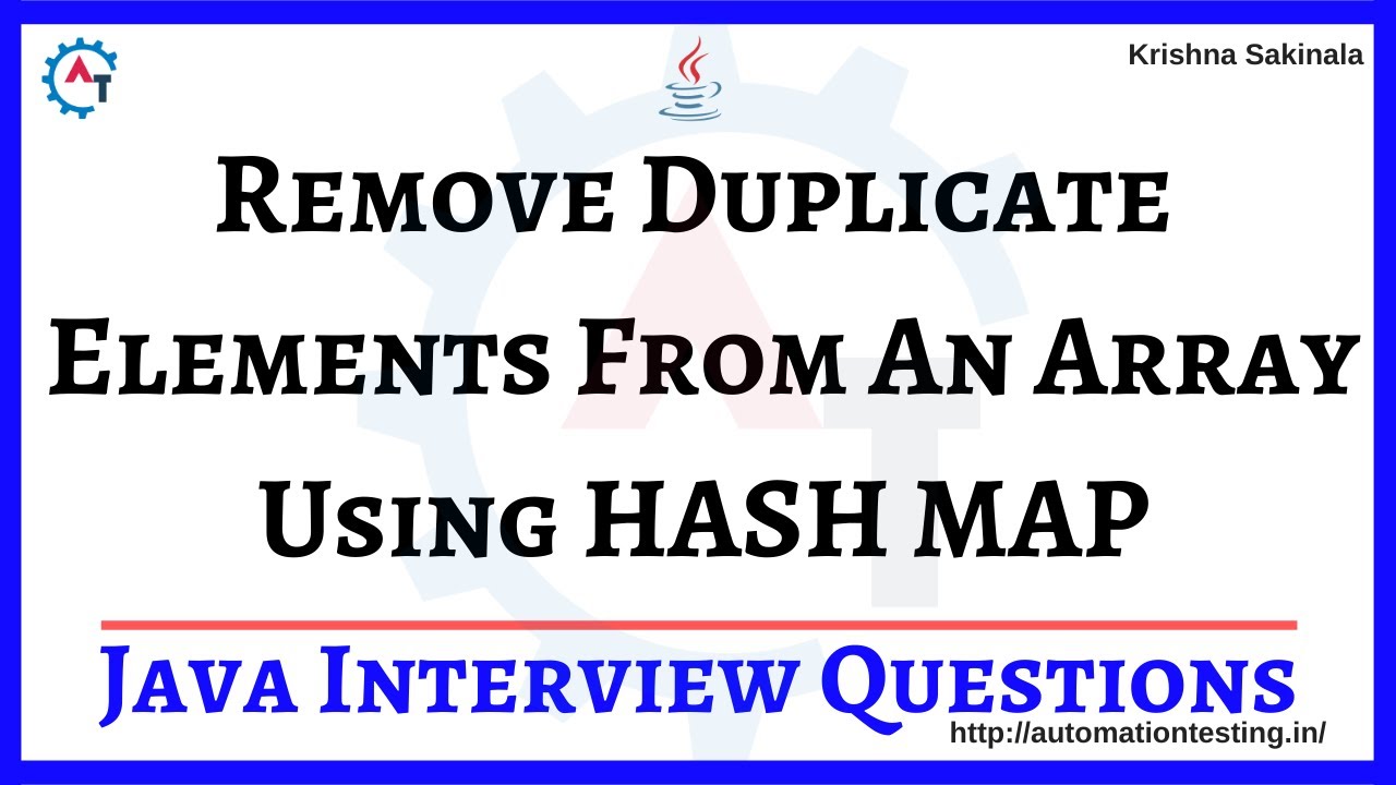 13.  Remove Duplicate Elements From An Array Using HashMap in Java  | Java Interview Questions