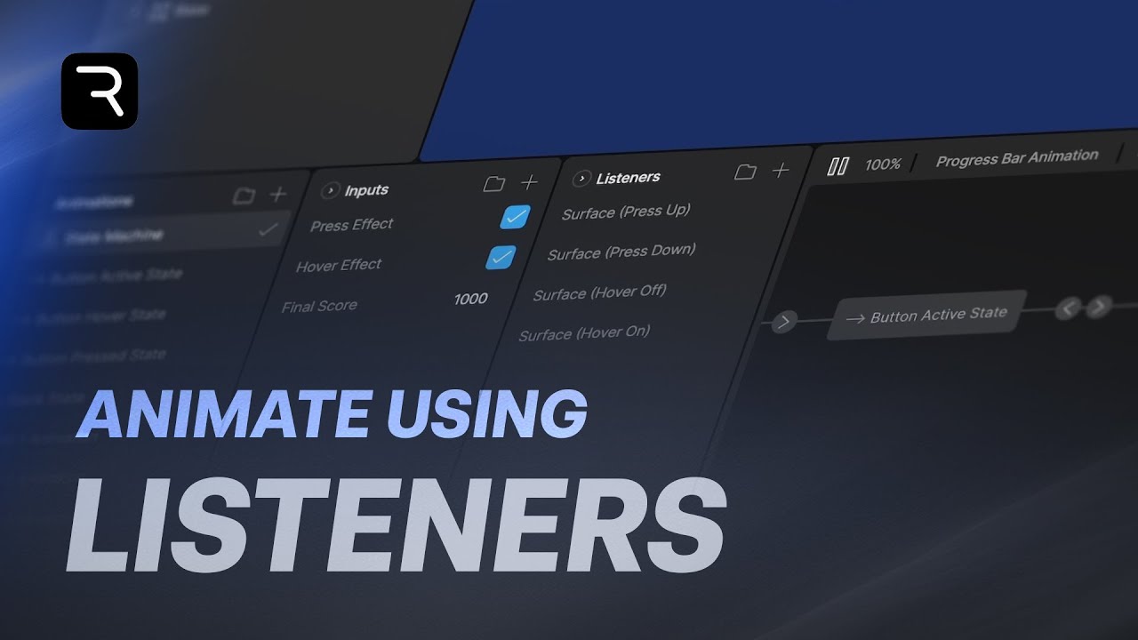 Animating a Simple Button using Listeners - Rive Tutorial [Part 7]
