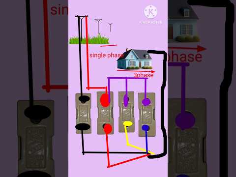 Single phase line convert to 3phase #electrical #wiringdiagram#youtubeshorts #shortfeed #shorts
