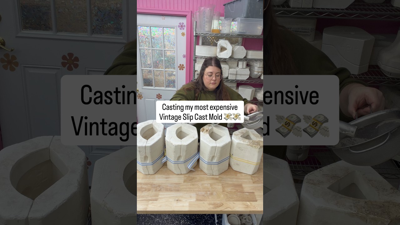 Casting my most expensive vintage slip cast mold 🍄✨🤗💸