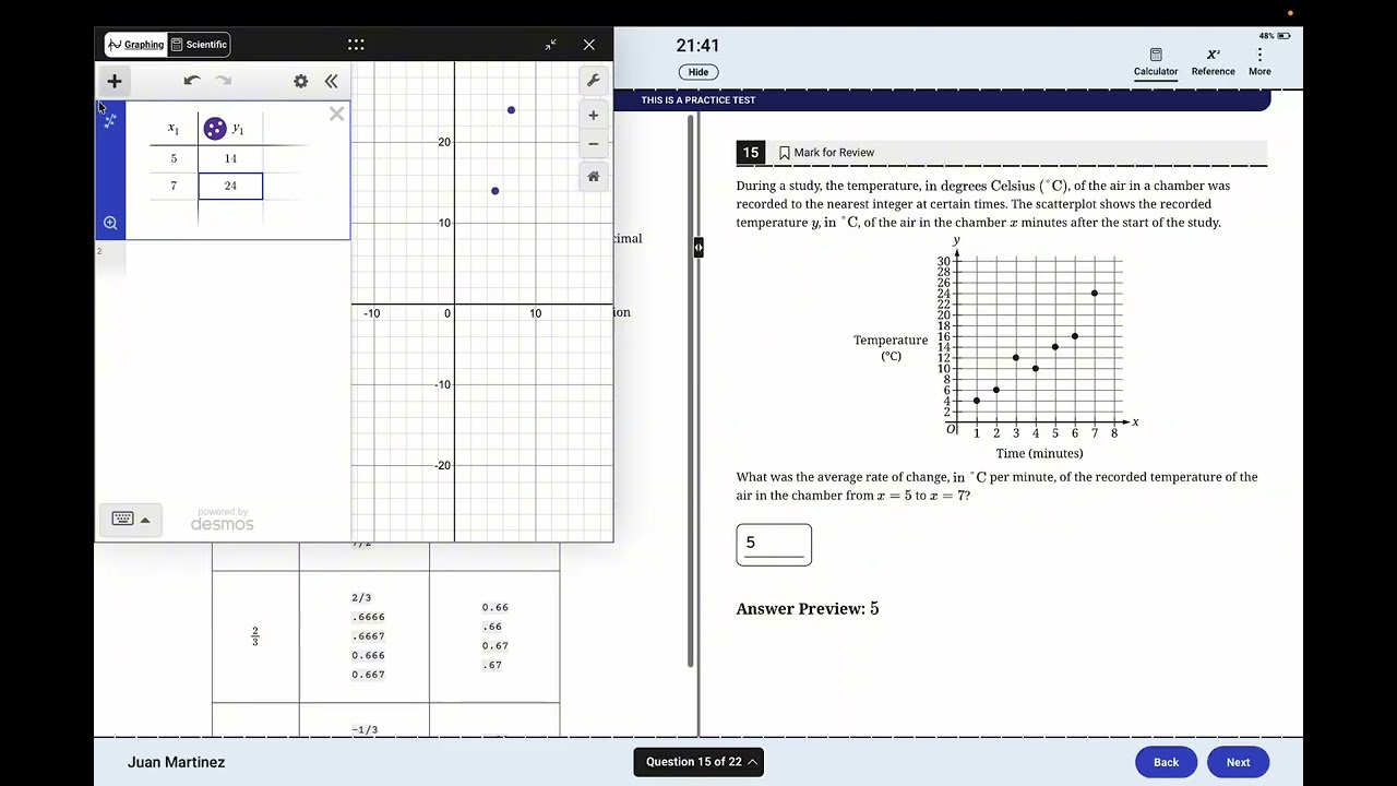 SAT Practice Test #7: DESMOS GUIDE