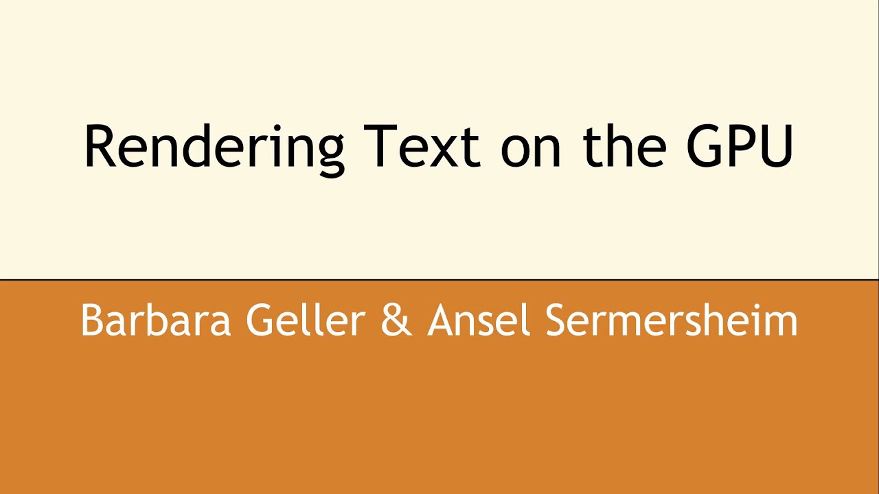 Rendering text on the GPU