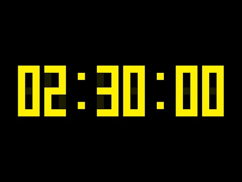 2 Hours and 30 Minutes Countdown Timer with Alarm & Chapters - Digital Display - Yellow