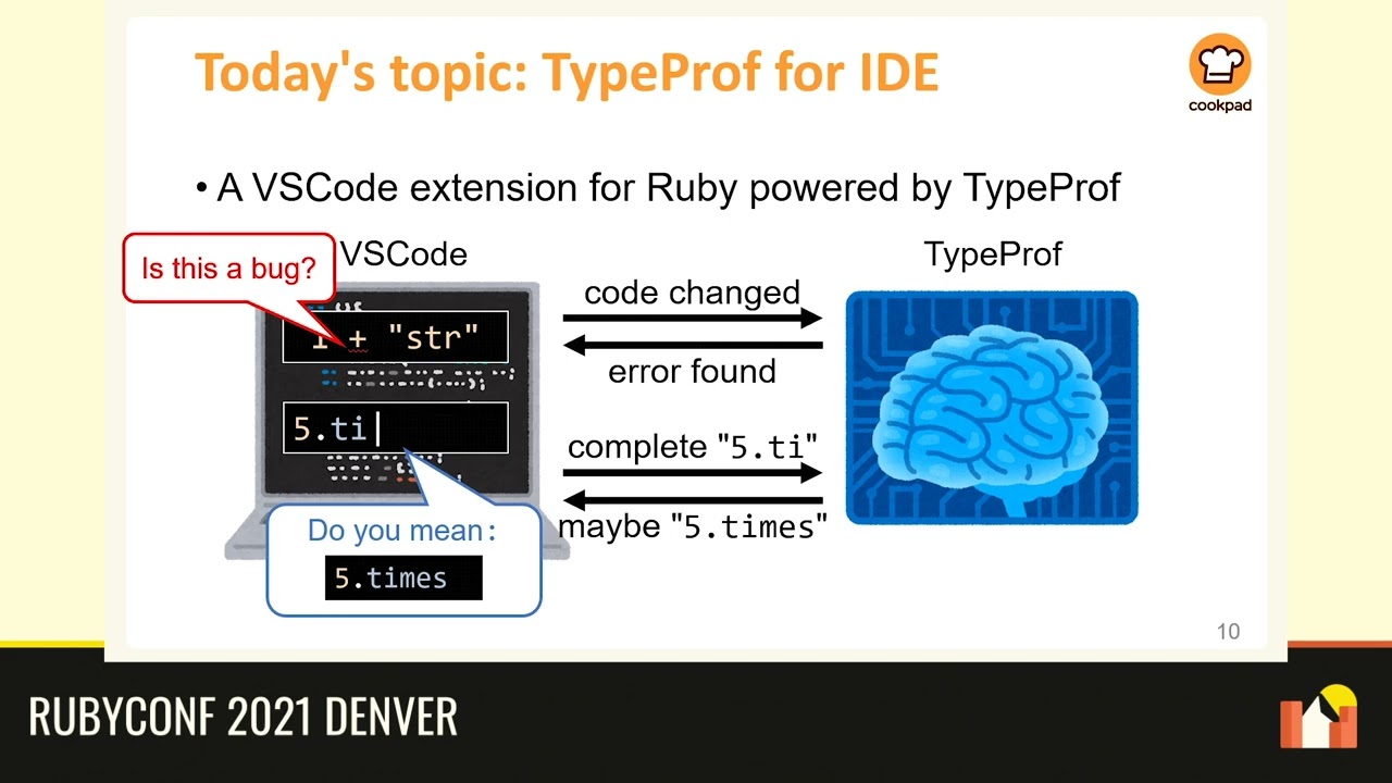 RubyConf 2021 - Enjoy Ruby Programming in IDE and TypeProf by Yusuke Endoh